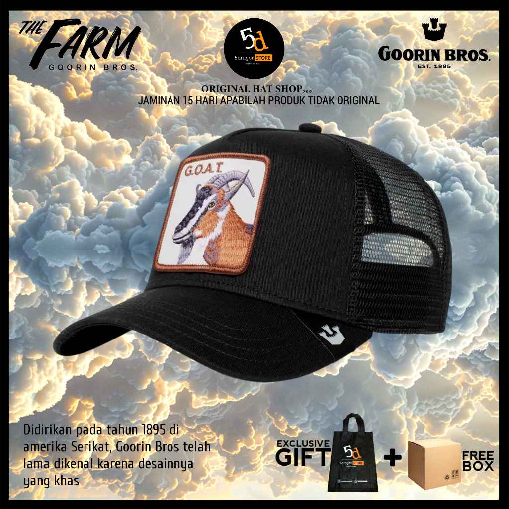 Jual TOPI GOORIN BROS ORIGINAL TRUCKER THE GOAT BLACK | Shopee Indonesia