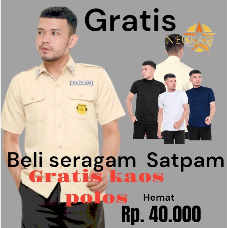 Jual seragam pdh satpam krem setelan security cream pakaian dinas harian coklat krem satpam ...