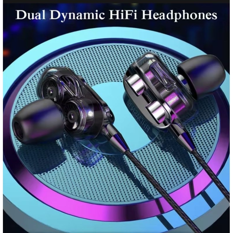 Jual Headset Stereo 4D Dual Super Bass Mic Kabel Jack | Shopee Indonesia