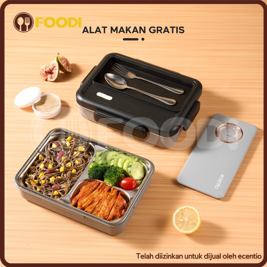 Jual 【1.0 Anti Tumpah】ecentio & FOODI lunch box stainless 3 sekat 950ml ... Jual 【1.0 Anti Tumpah】ecentio & FOODI lunch box stainless 3 sekat 950ml ...