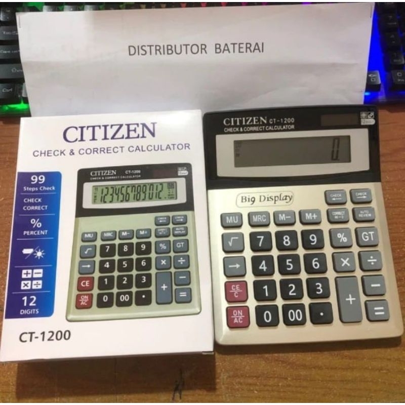Jual KALKULATOR CITIZEN CT 1200 12 DIGIT CHECK AND CORRECT | Shopee ...
