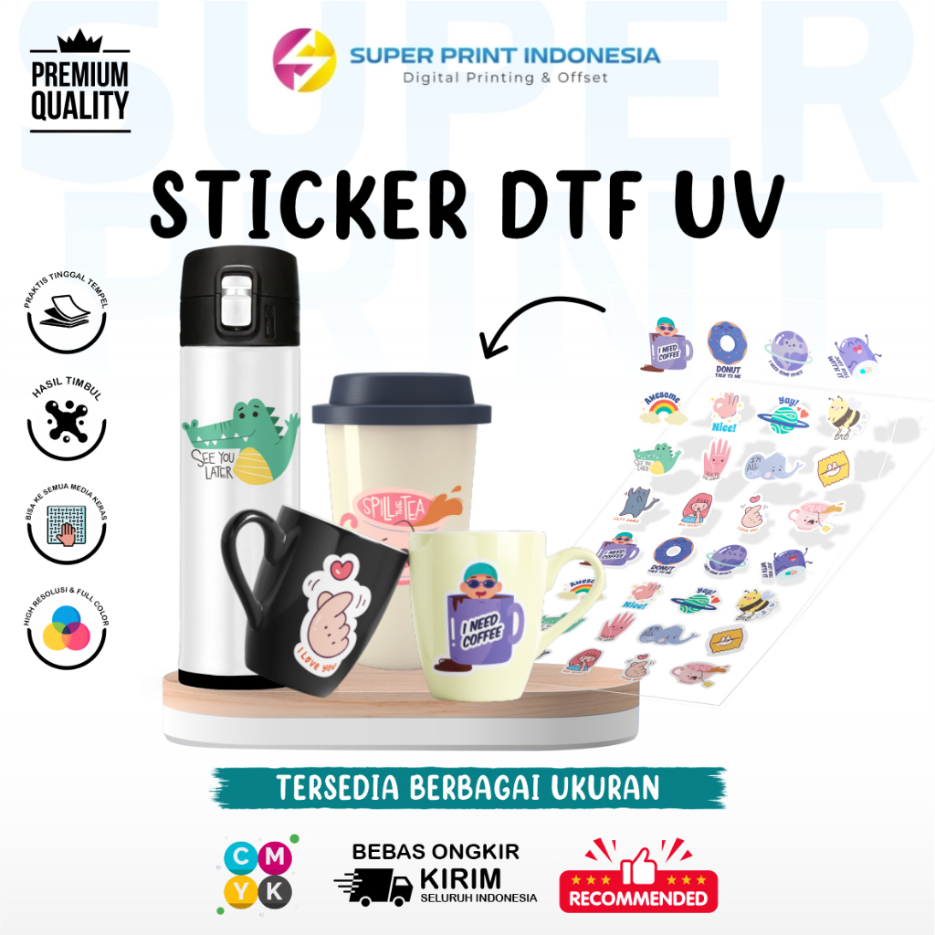 Jual Stiker DTF UV Cutting Stiker Custom Bisa Timbul | Shopee Indonesia