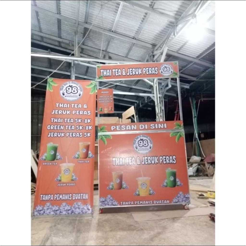 Jual Booth Portable / BAHAN ALUMINIUM / Xbanner RODA / Gerobak Portable ...