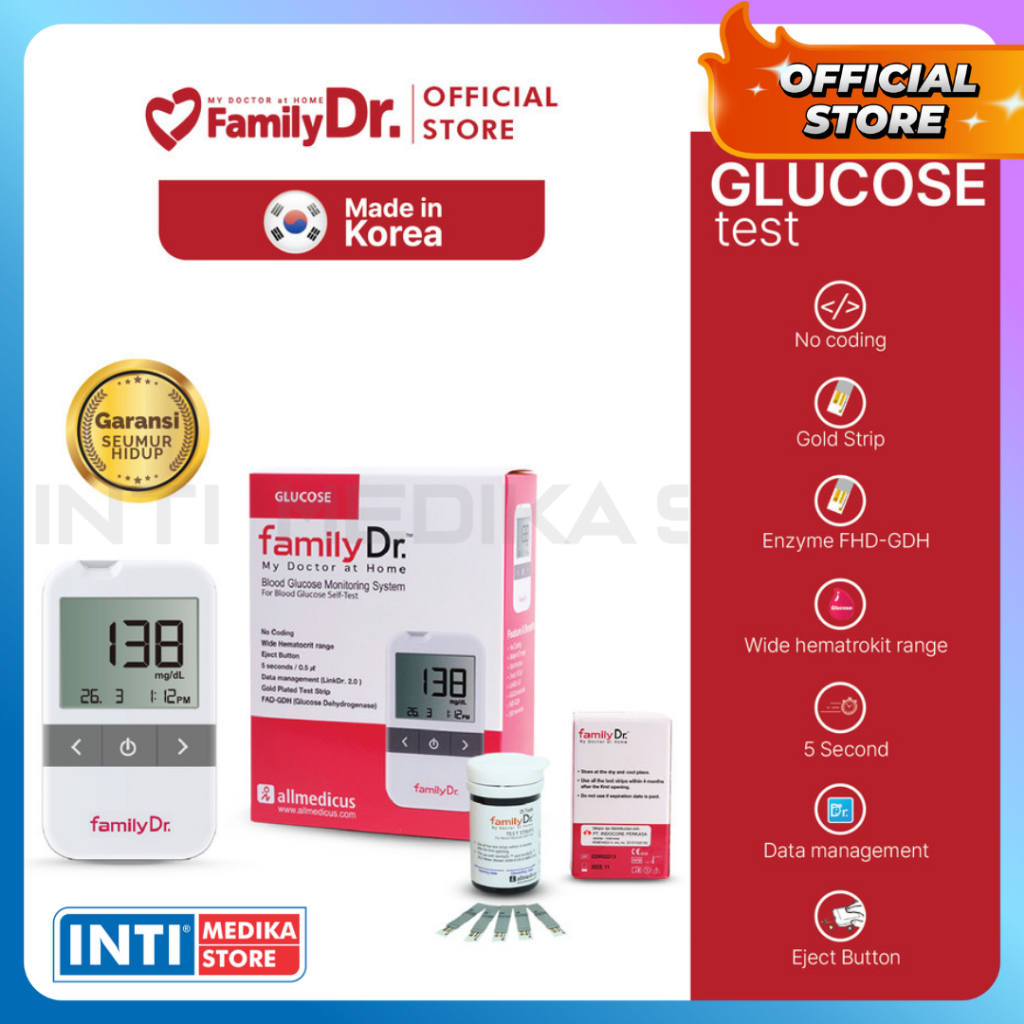 Jual FAMILY DR - Alat Cek GULA DARAH + Strip Test Isi 25 | Blood ...