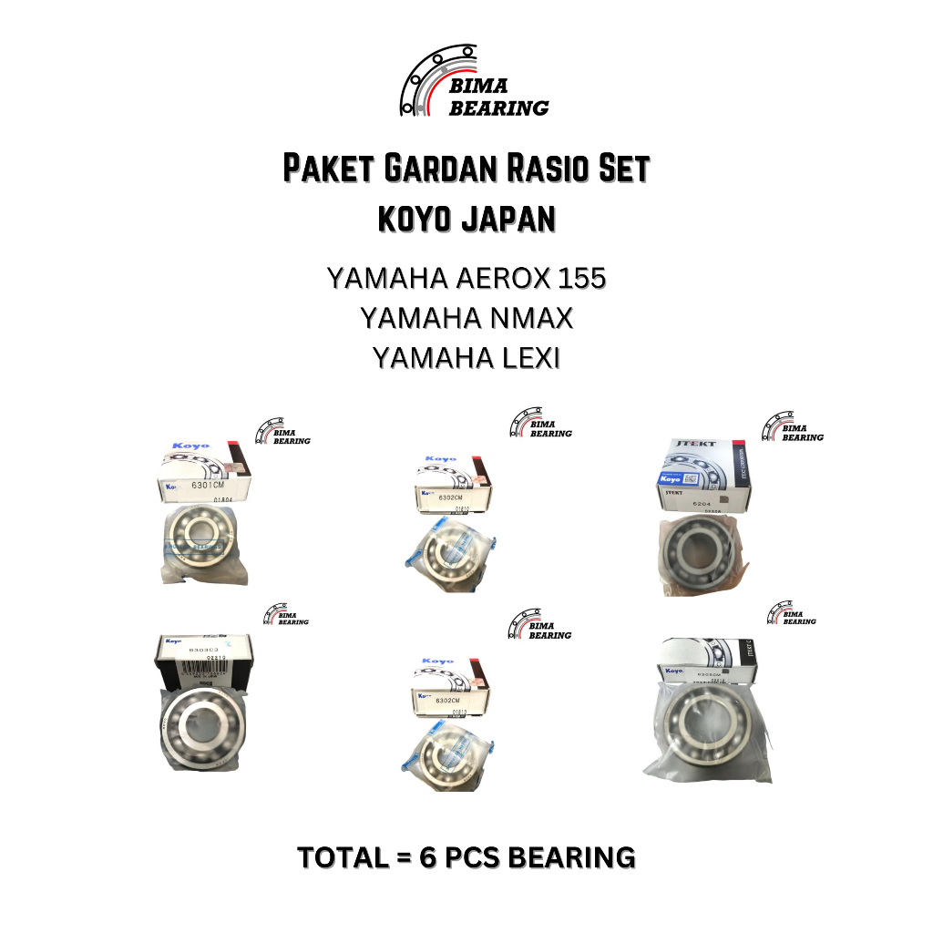 Jual PAKET BEARING GARDAN RASIO SET YAMAHA AEROX 155 NMAX LEXI KOYO ...