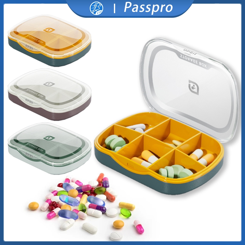 Jual Kotak Tempat Obat Vitamin Harian 6 Sekat Kotak Obat Sekat Pil Box ...