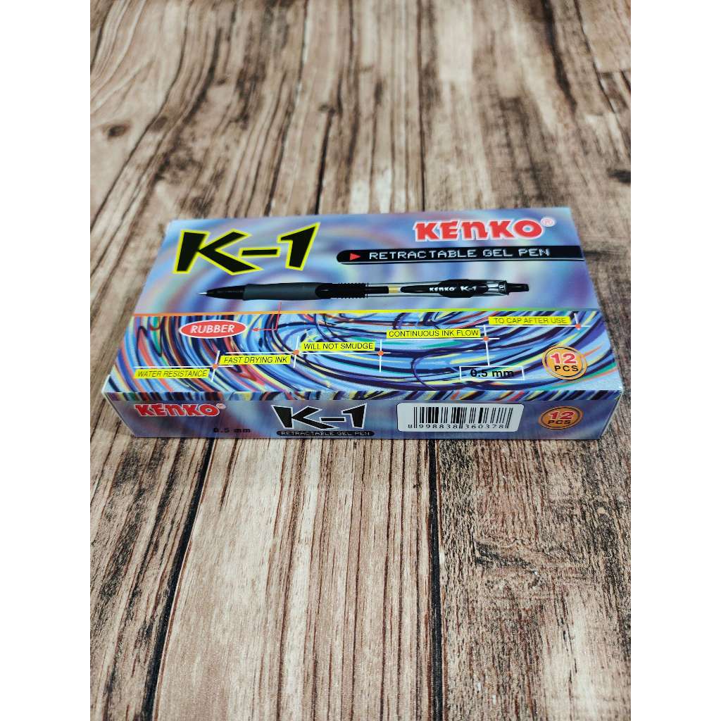 Jual ~PACK~ pulpen kenko k-1 hitam, pulpen kenko k-1 biru, pulpen gel ...