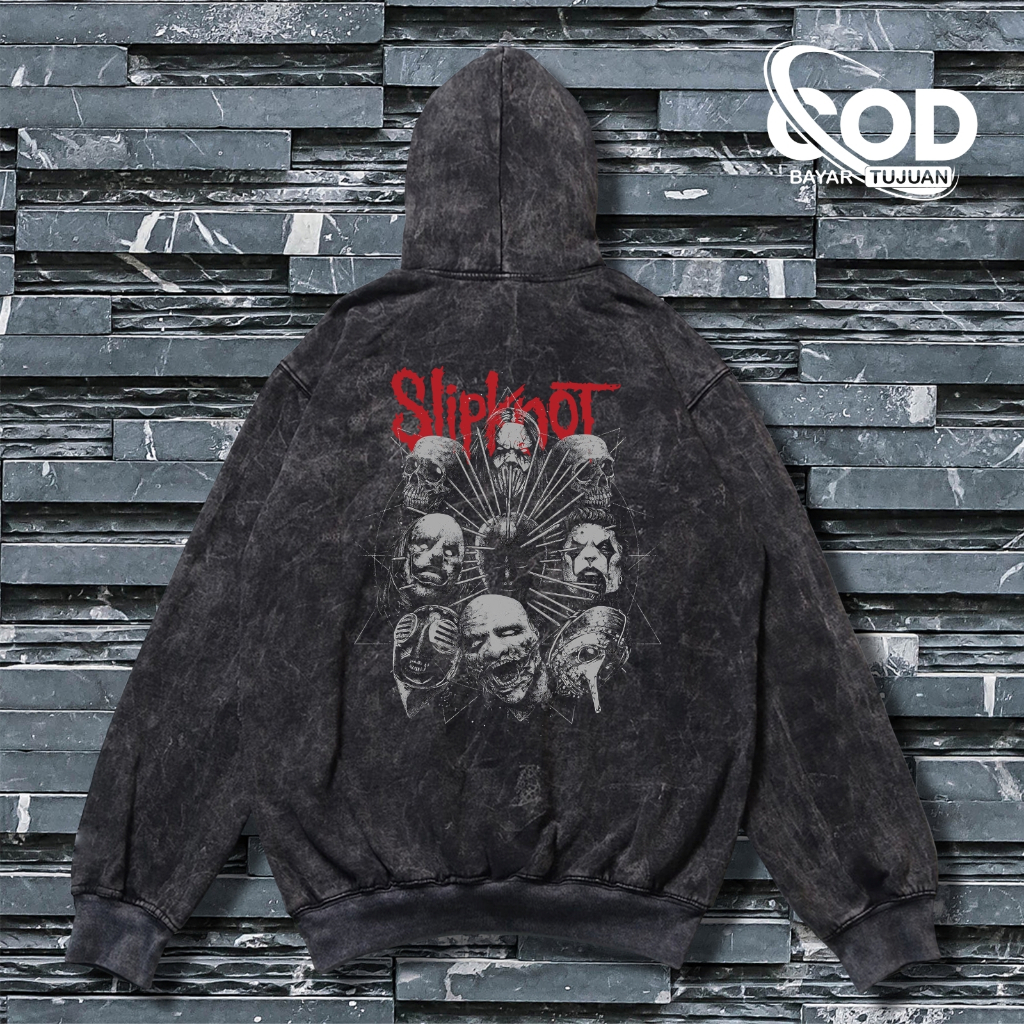 Jual Melfous Hoodie Slipknot Keren Authentic Washing Sandwash Basic ...