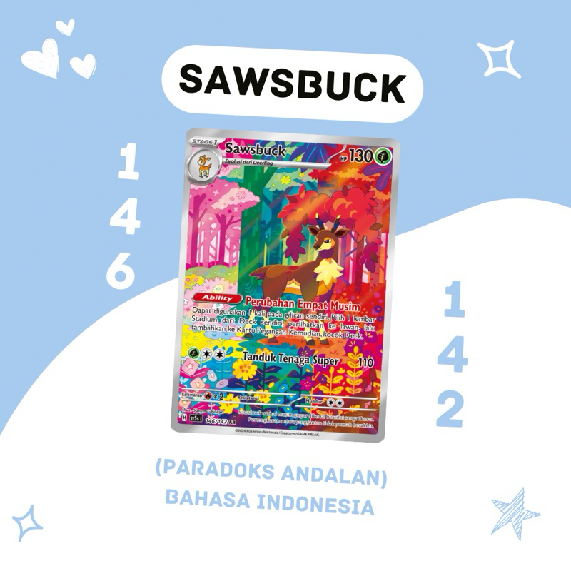 Jual Sawsbuck AR SV5S 146/142 Pokemon TCG Indonesia | Shopee Indonesia