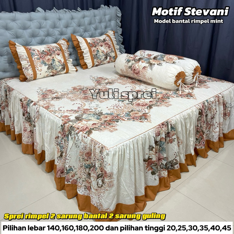 Jual sprei rimpel atau sprei rumbai katun cvc premium stefani tersedia ...