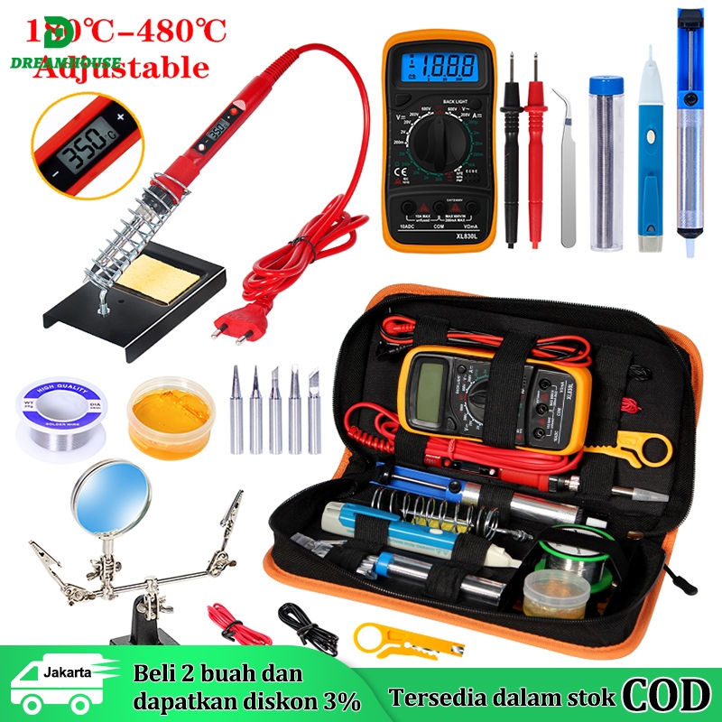 Jual Set Solder Listrik Lengkap dengan Multimeter Iron Tool Kit 220V 80W/Solder Listrik Murah ...