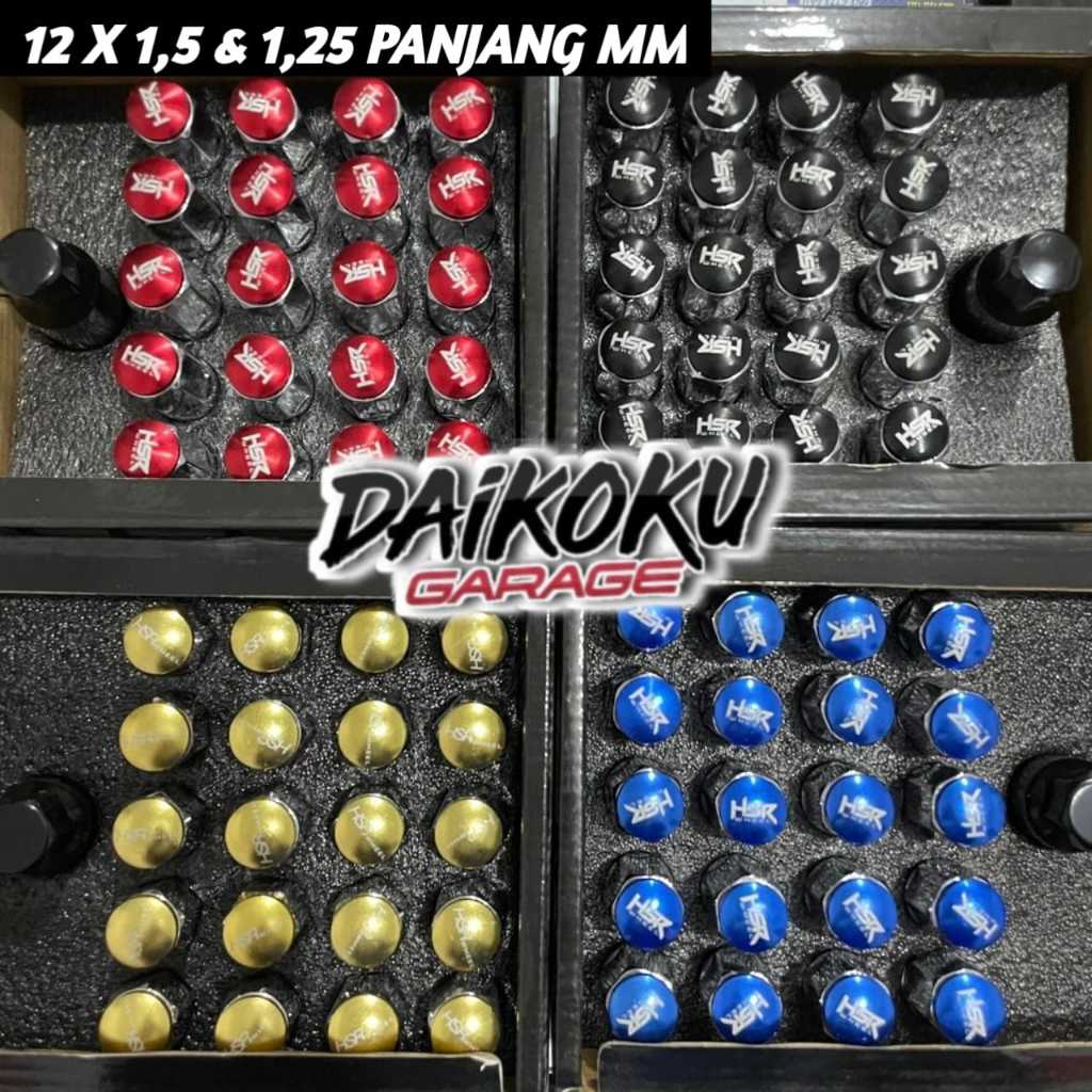 Jual Lugnut Mur Baut Roda Variasi Velg Racing Mobil murah HSR WHEEL 1,5 ...
