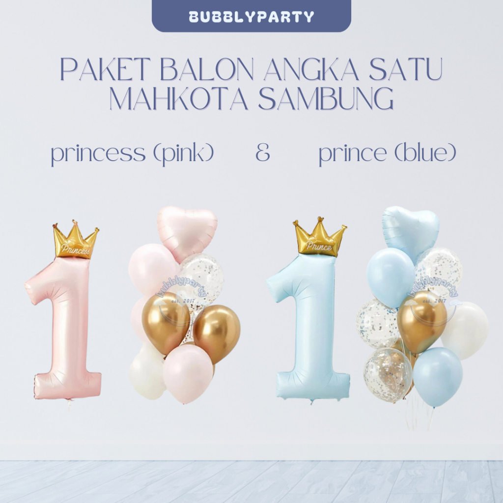 Jual Paket Dekorasi Balon Angka Satu Mahkota Sambung Jumbo Ulang Tahun ...