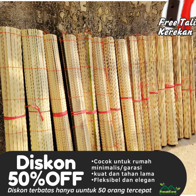 Jual Tirai Jendela Bambu Premium Sawit Outdoor Full Plitur | Shopee ...