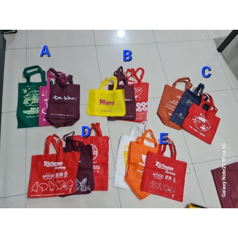 Jual kantong tote bag / tas kain motif / tas belanja mcd ( 3pc ...
