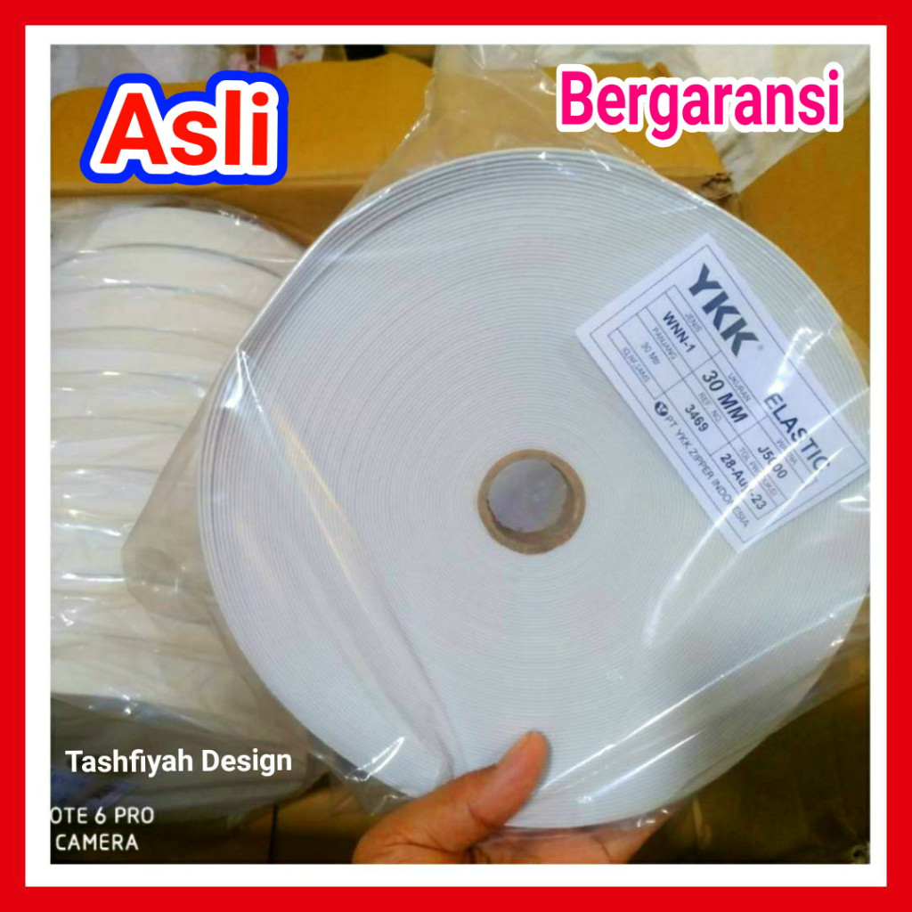 Jual Karet Elastis 3cm 4cm 5cm per roll kolor elastic behel Ykk celana ...