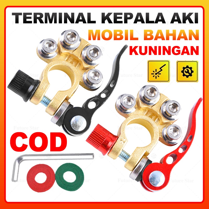 Jual Terminal Kepala Aki Mobil Bahan Kuningan 2pcs Powone Set Quick ...