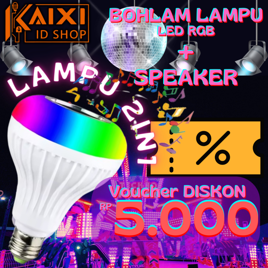 Jual Bohlam Speaker Lampu RGB Bluetooth + Remot | Lampu Hias LED Warna ...