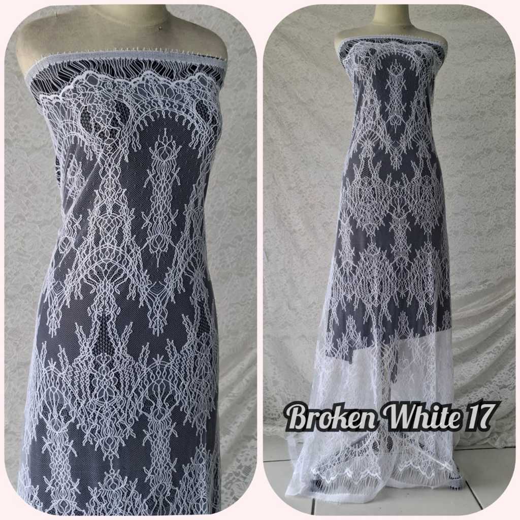 Jual kain brokat chantily serian warna bw dan silver isi per1 panel ...