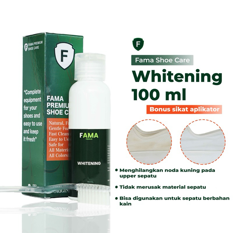 Jual FAMA-Whitening Sepatu 100ml-Penghilang noda kuning sepatu-Pemutih ...