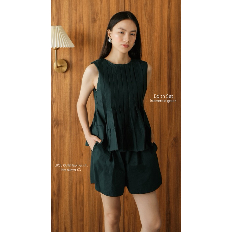 Jual Modenica - Edith Set Peplum Top Wanita Blouse Peplum Set Setelan ...