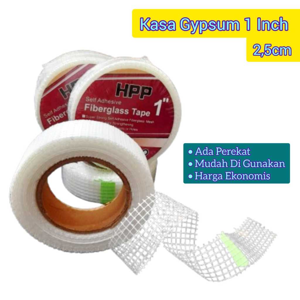 Jual Lakban Isolasi Kain Kasa Gipsum 1" Inch Perekat Lem Grc Gypsum ...