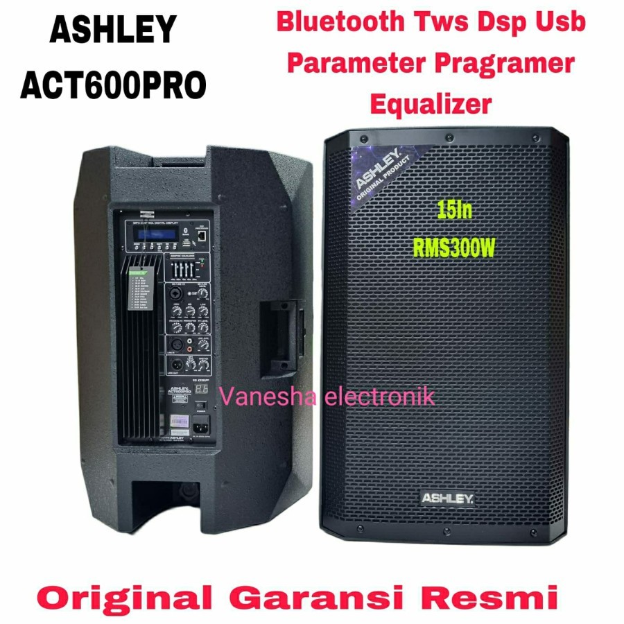 Jual Speaker Aktif 15 Inch ASHLEY ACT 600 PRO ACT600PRO Original 300 Watt Sepasang | Shopee ...