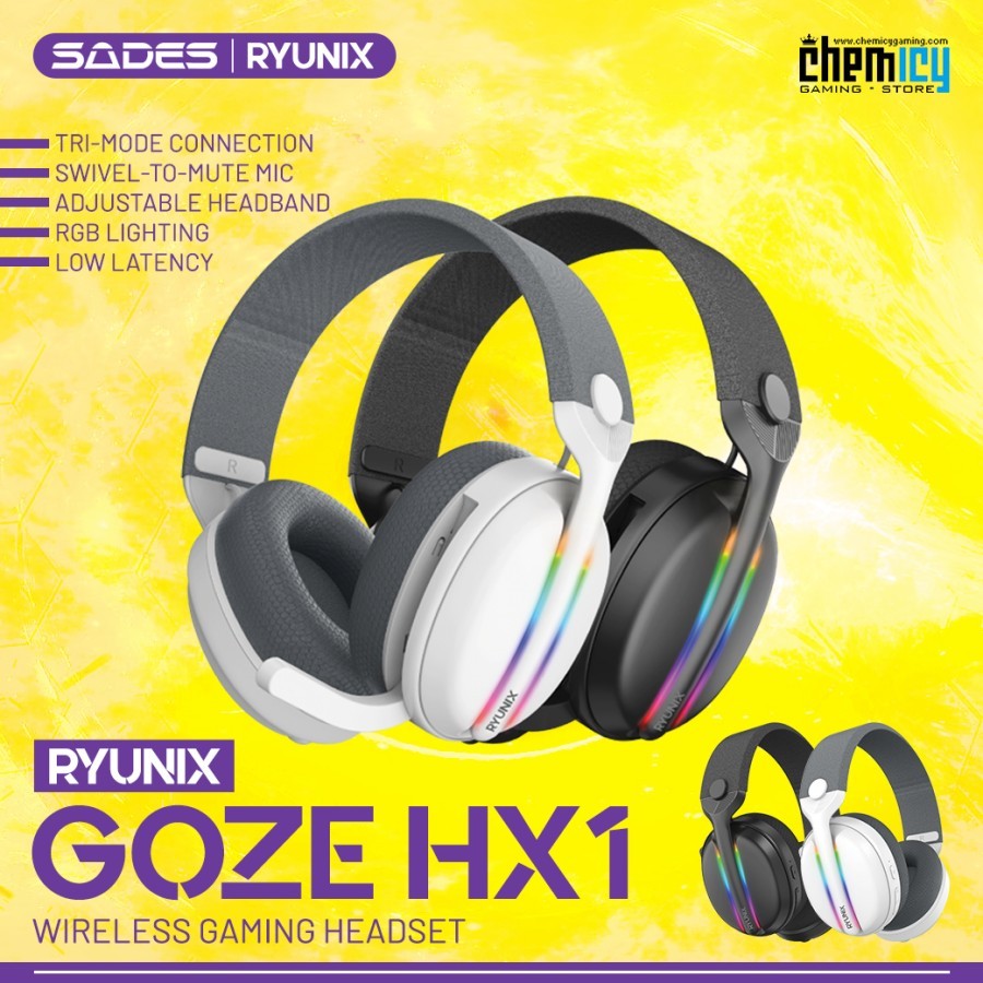 Jual Sades Ryunix Goze HX1 RGB Triple Mode Wireless Gaming Headset ...