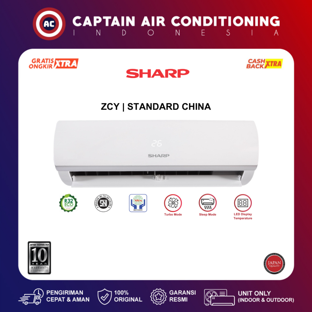 Jual SHARP AC Split AH-A18ZCY / AHA18ZCY 2 PK Standard | Shopee Indonesia