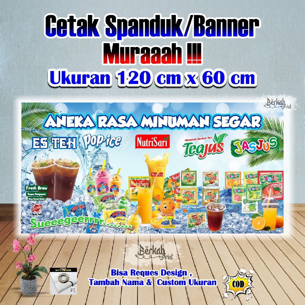 Jual Spanduk Banner Aneka Minuman Segar Ukuran 120 cm x 60 cm | Shopee ...