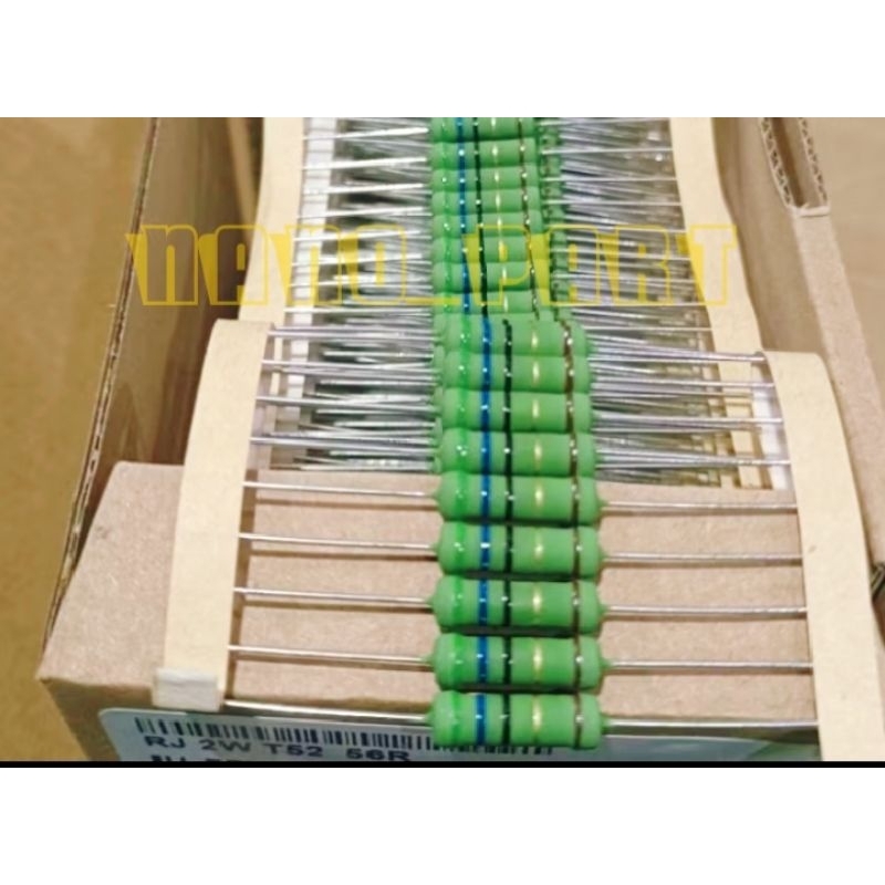 Jual resistor 2watt 56 330 2w 56ohm 330ohm toleransi 5% 2 watt 56R 330R taiwan kaki tembaga ...