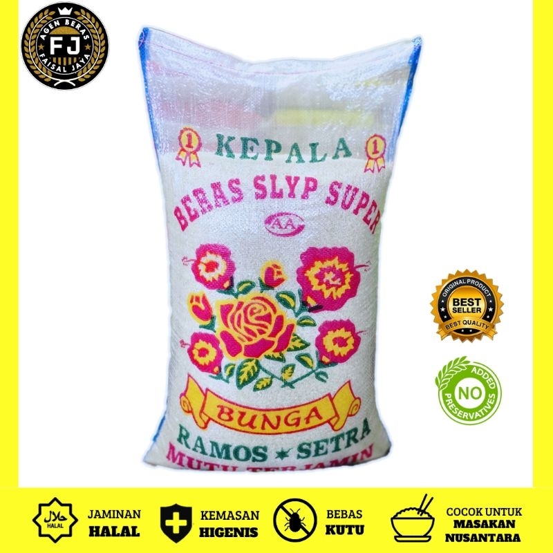 Jual Beras Slyp Super Cap Bunga Ramos Setra 25Kg 20Kg 10Kg | Shopee ...