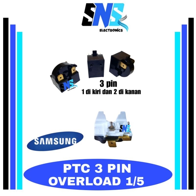 Jual PTC 3 pin 1 di kiri dan overload 1/5 untuk kulkas, showcase ...