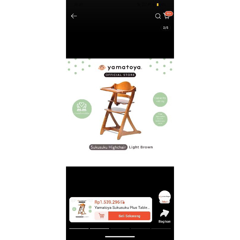 Jual Yamatoya Sukusuku Highchair Light Brown prelove | Shopee Indonesia