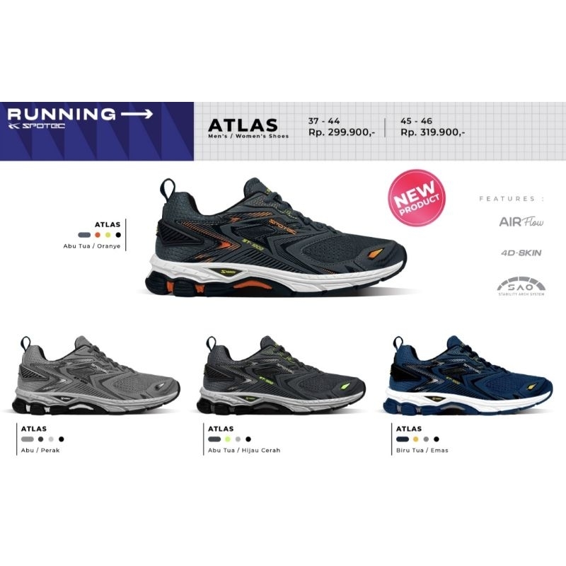 Jual Sepatu running spotec tipe Atlas | Shopee Indonesia