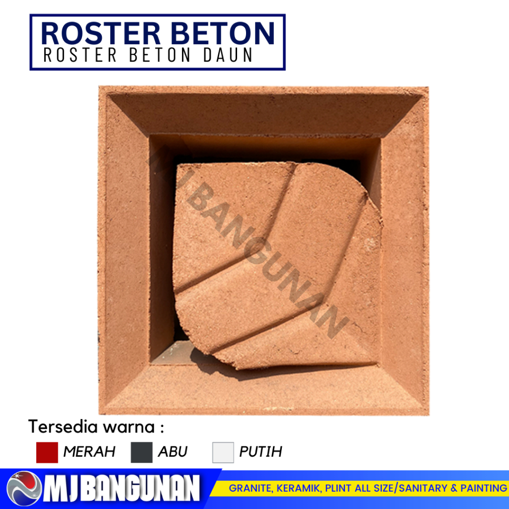 Jual Roster Beton Minimalis Ukuran 20x20 Roster Motif Daun Warna Merah ...