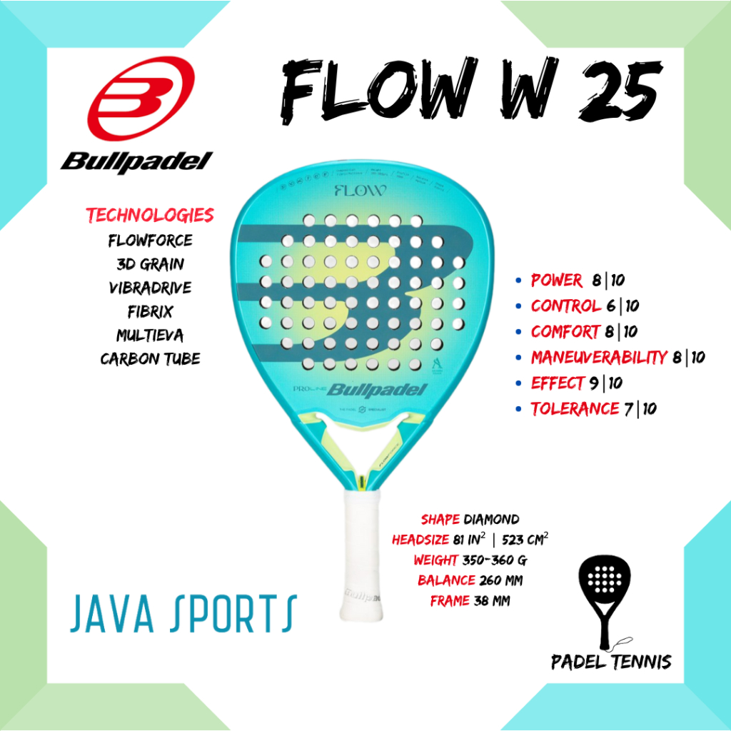 Jual Raket Padel Tenis Bullpadel FLOW WOMAN 25 Official Resmi Original ...