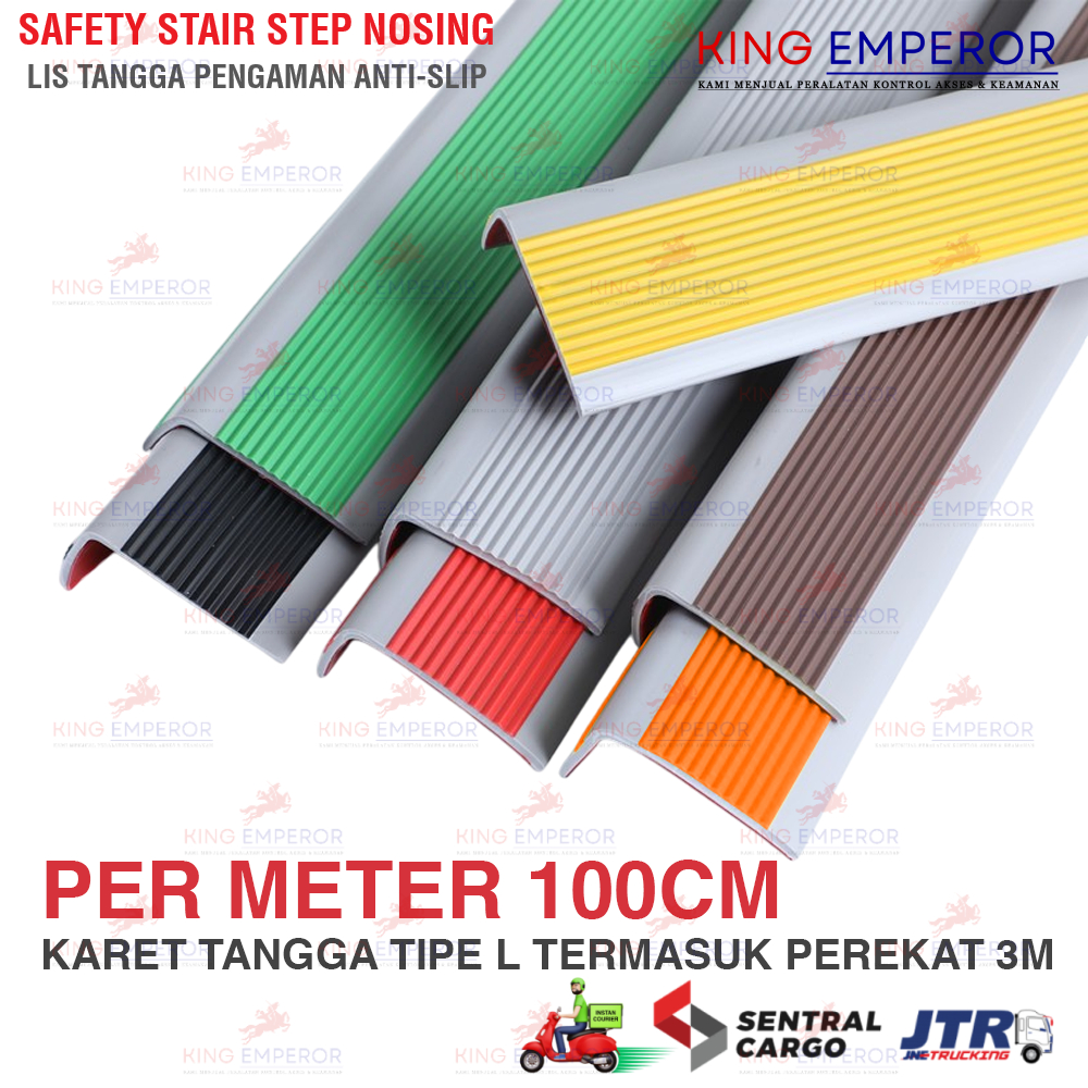 Jual Lis Tangga Pengaman Anti Slip 5CM Tipe L Dengan Perekat 3M / Step Nosing Corner Strip ...