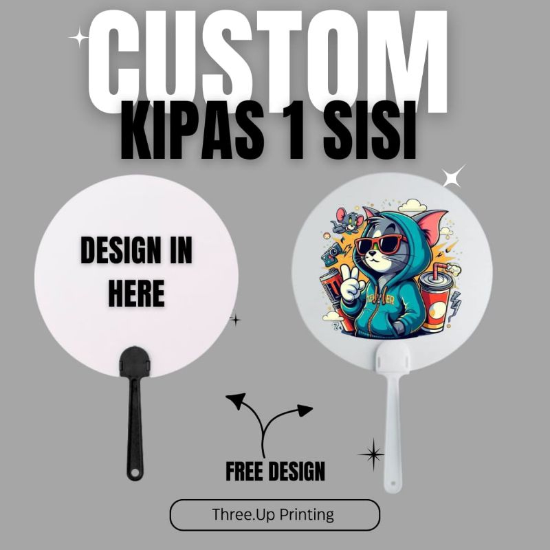 Jual Kipas Tangan/Hand Fan Custom Bulat 1 sisi Free Design | Shopee ...