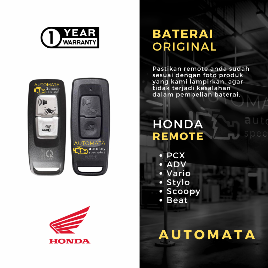Jual Baterai Remote Honda PCX 160 2025 Original Panasonic | Shopee ...