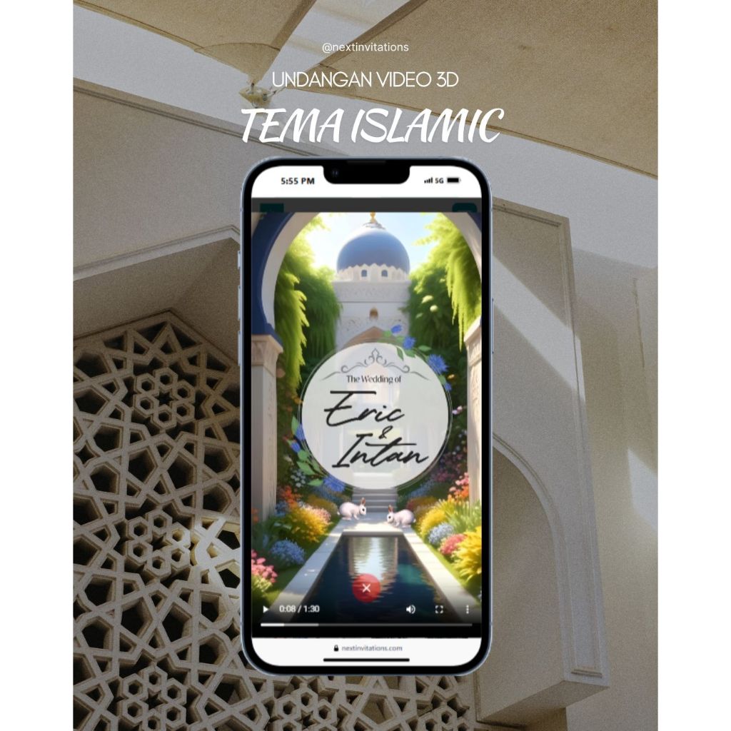 Jual Undangan Digital Video 3D Pernikahan Islami | Undangan Video 3D ...