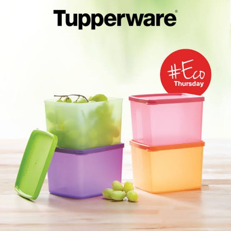 Jual Tupperware Medium Summer Fresh Round 1 Liter (4 Pcs) / Square ...