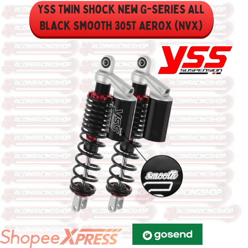 Jual YSS Twin Shock New G-Series All Black Smooth TC302-305T Aerox (NVX) | Shopee Indonesia