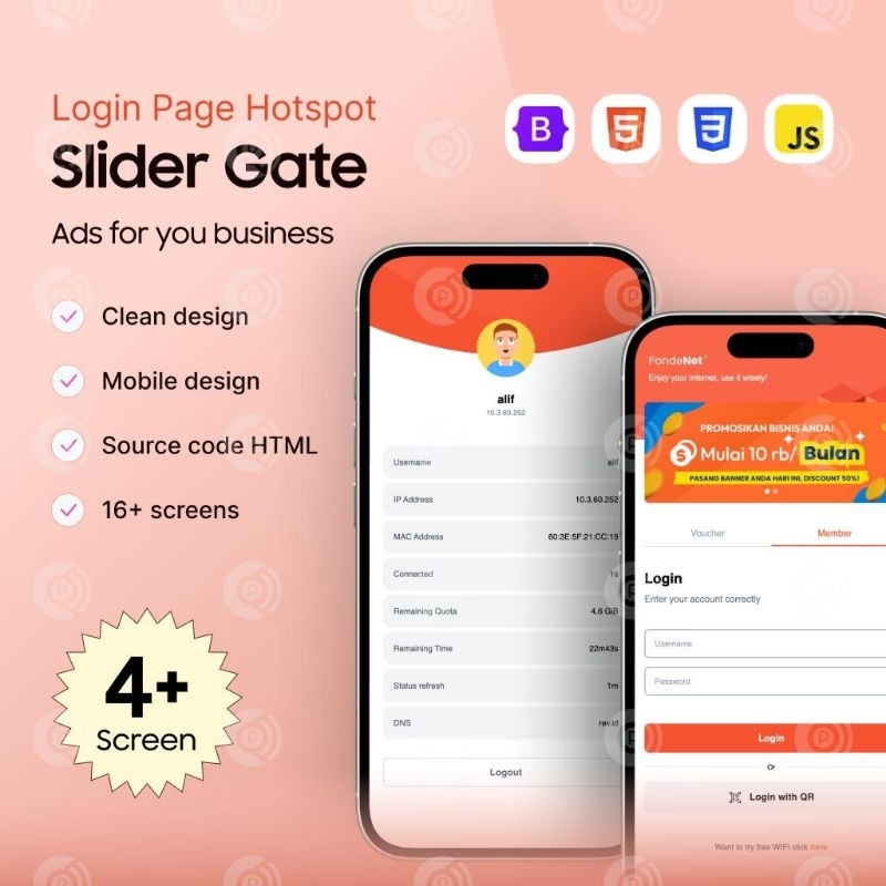 Jual template login page hotspot slider gate | Shopee Indonesia