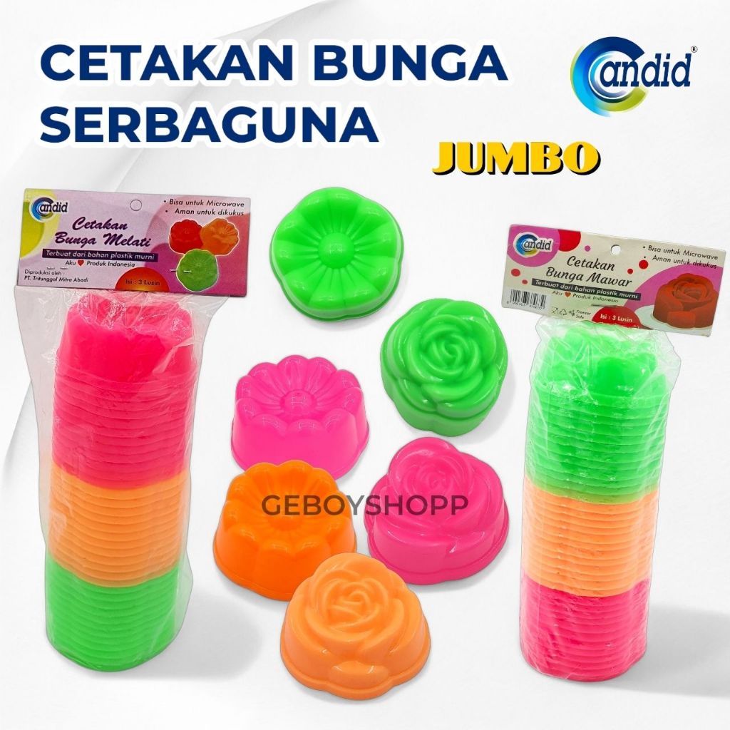 Jual [PAKET 36PCS] Candid Cetakan BUNGA / Cetakan Puding / Cetakan Kue ...