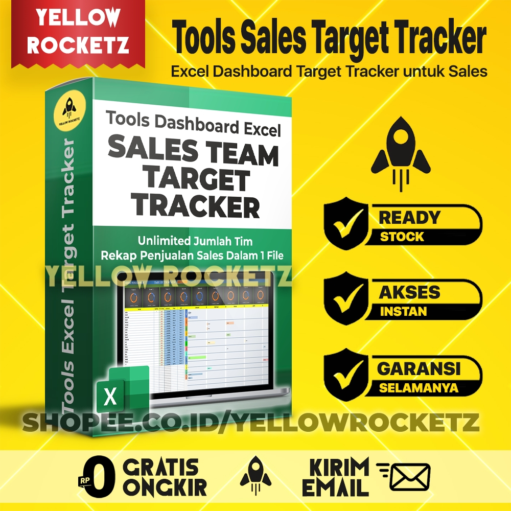 Jual TOOLS SALES TEAM TARGET TRACKER EXCEL - Aplikasi Dashboard Excel ...