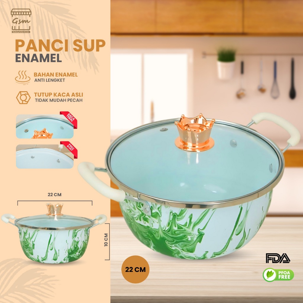 Jual GSM Panci 22Cm Enamel Putih Motif BungaTutup Kaca Motif Bunga ...