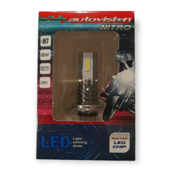 Jual LED HEADLIGHT NITRO H7 AUTOVISION 6000K 12V 8W | Shopee Indonesia