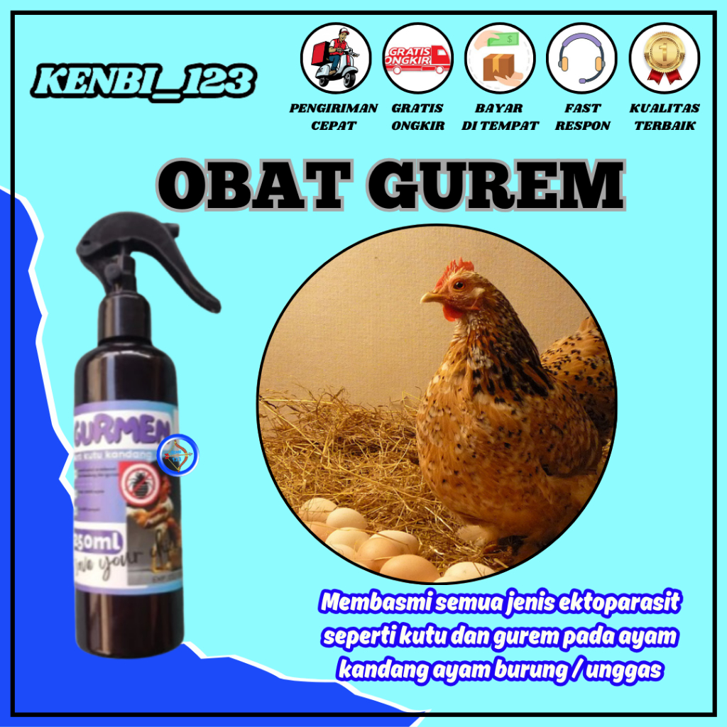 Jual GURMEN AYAM SPRAY 250ml Obat SEMPROT Membasmi Gurem kandang Ayam ...
