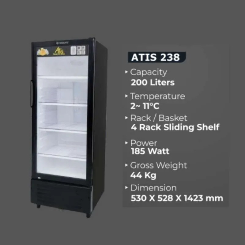 Jual FRIGIGATE ATIS-238 / ATIS238 Showcase Cooler 4 Rak 200 Liter ...